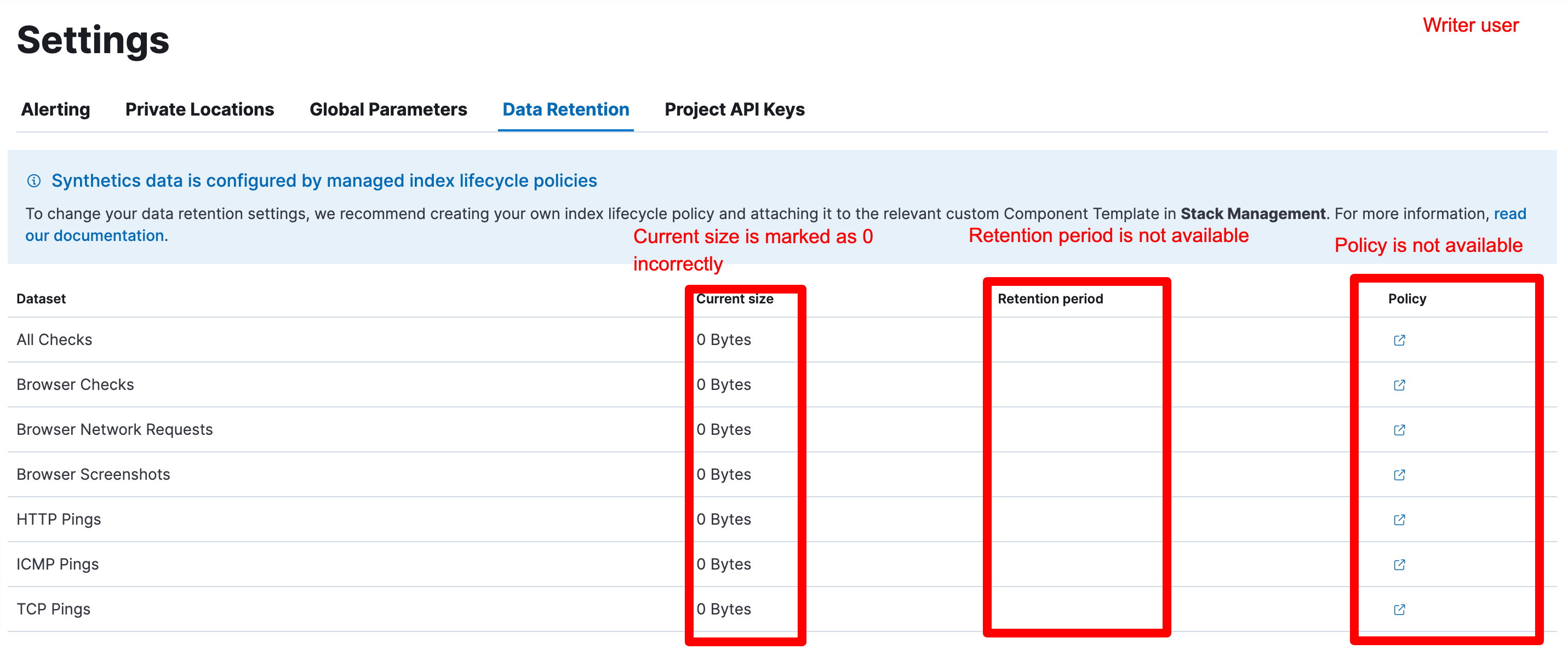 [Synthetics] Data retention page is unusable for all our defined user types · Issue #156081 ...