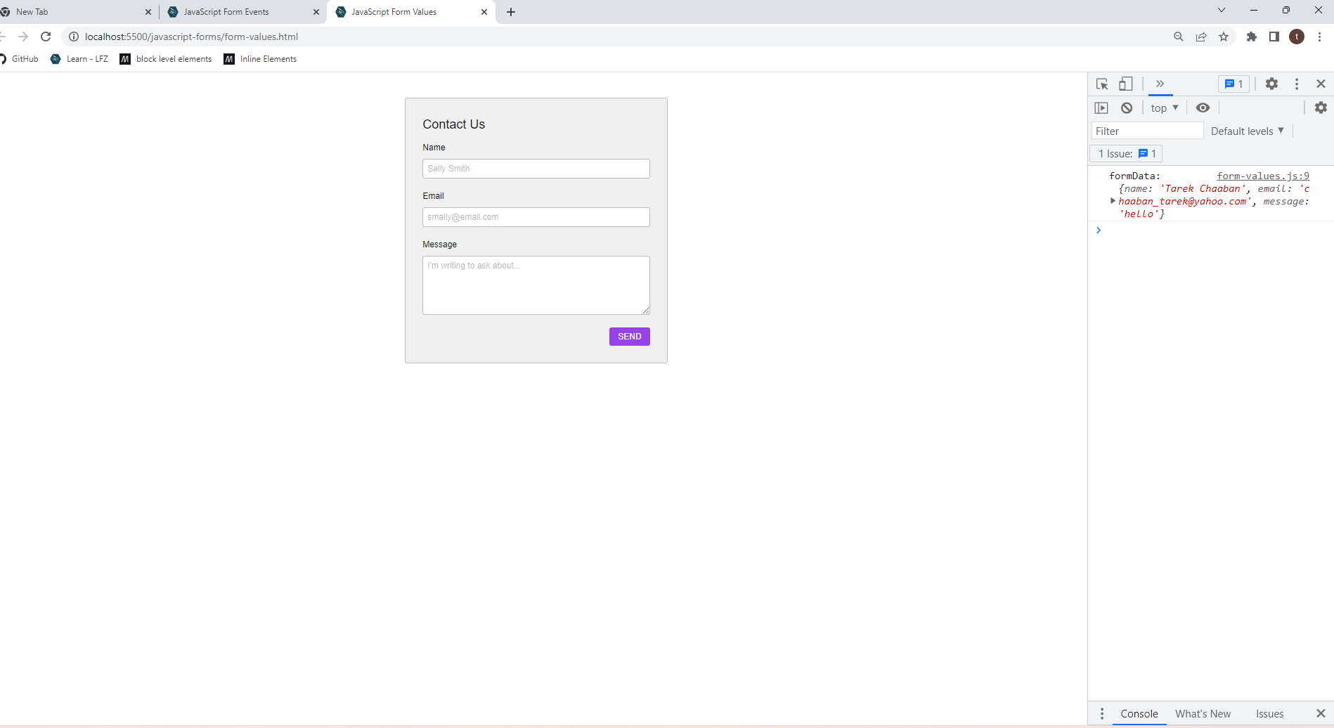 Completed Javascript Forms Exercise Tarek Chaaban By Tarekchaaban 路 Pull Request 47