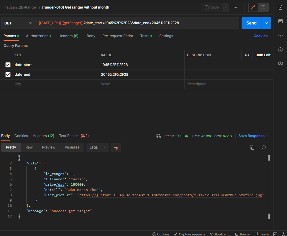 ISSUE: [ranger-016] Get ranger without month(DELETED) · Issue #55 · GunTour/Back-End · GitHub