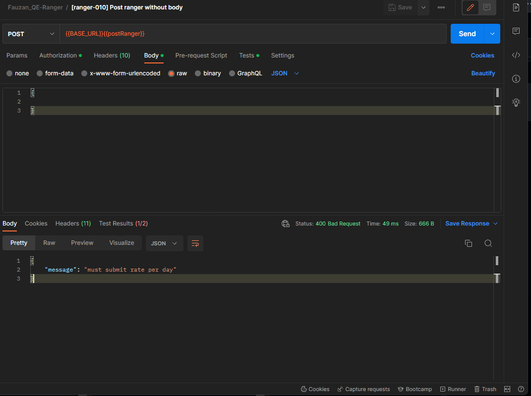 ISSUE: [ranger-010] Post ranger without body · Issue #68 · GunTour/Back-End · GitHub