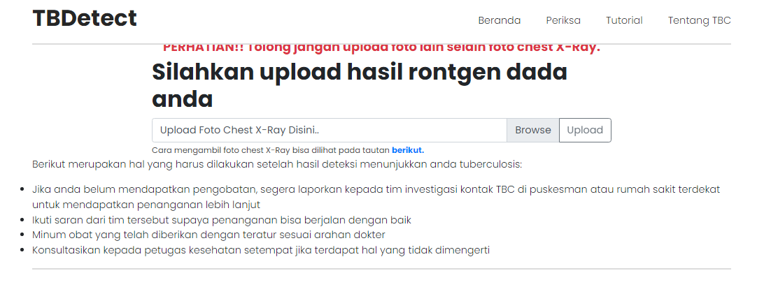 GitHub - brnsbrn/TBDetect: Application that can define someone with tuberculosis using chest x-ray