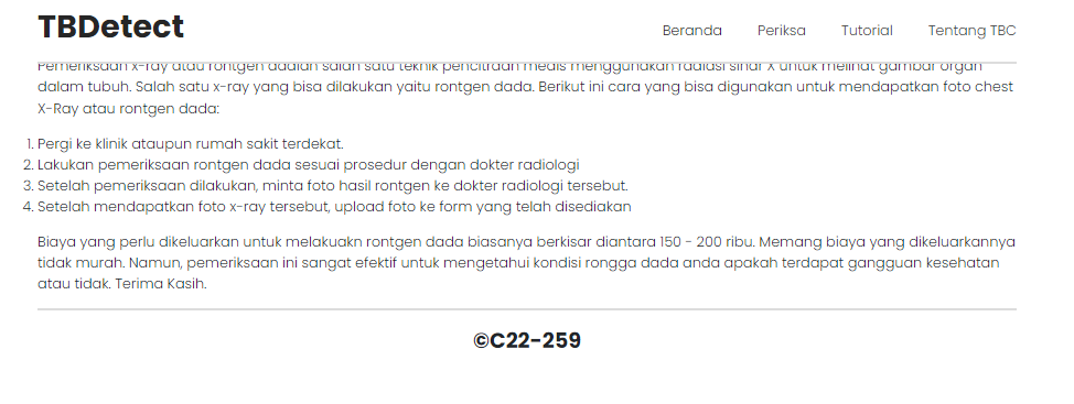 GitHub - brnsbrn/TBDetect: Application that can define someone with tuberculosis using chest x-ray