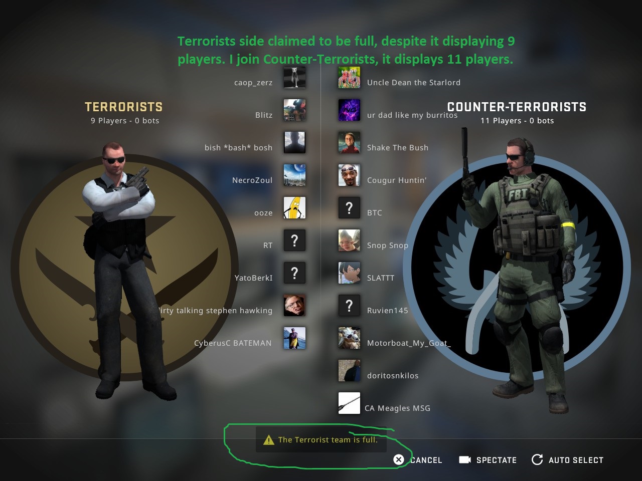 [Panorama] Team Select Menu player numbers misrepresentation (July 27th 1.36.4.4 Update) · Issue ...