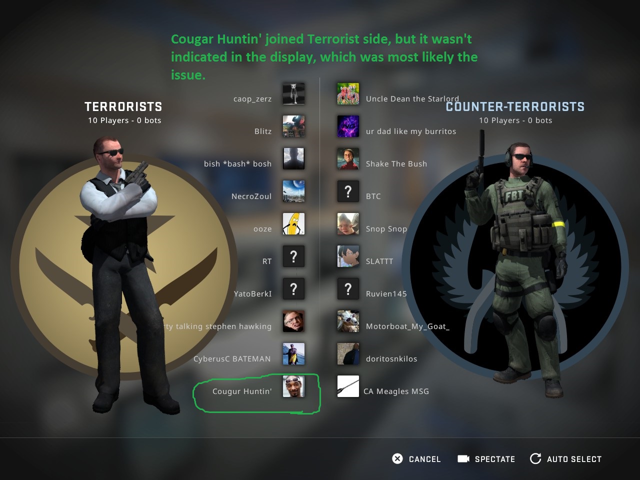 [Panorama] Team Select Menu player numbers misrepresentation (July 27th ...