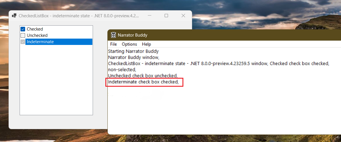 [Accessibility] Narrator cannot announce the indeterminate state of ...