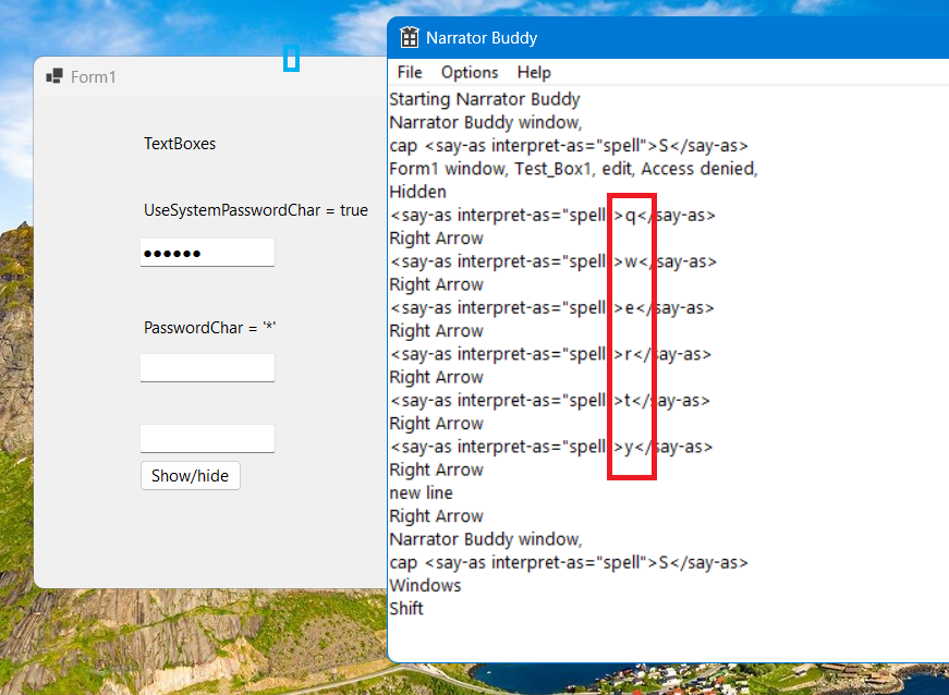 Accessibility Narrator Should Hide To Announce The Text In Textboxmaskedtextbox When Enable