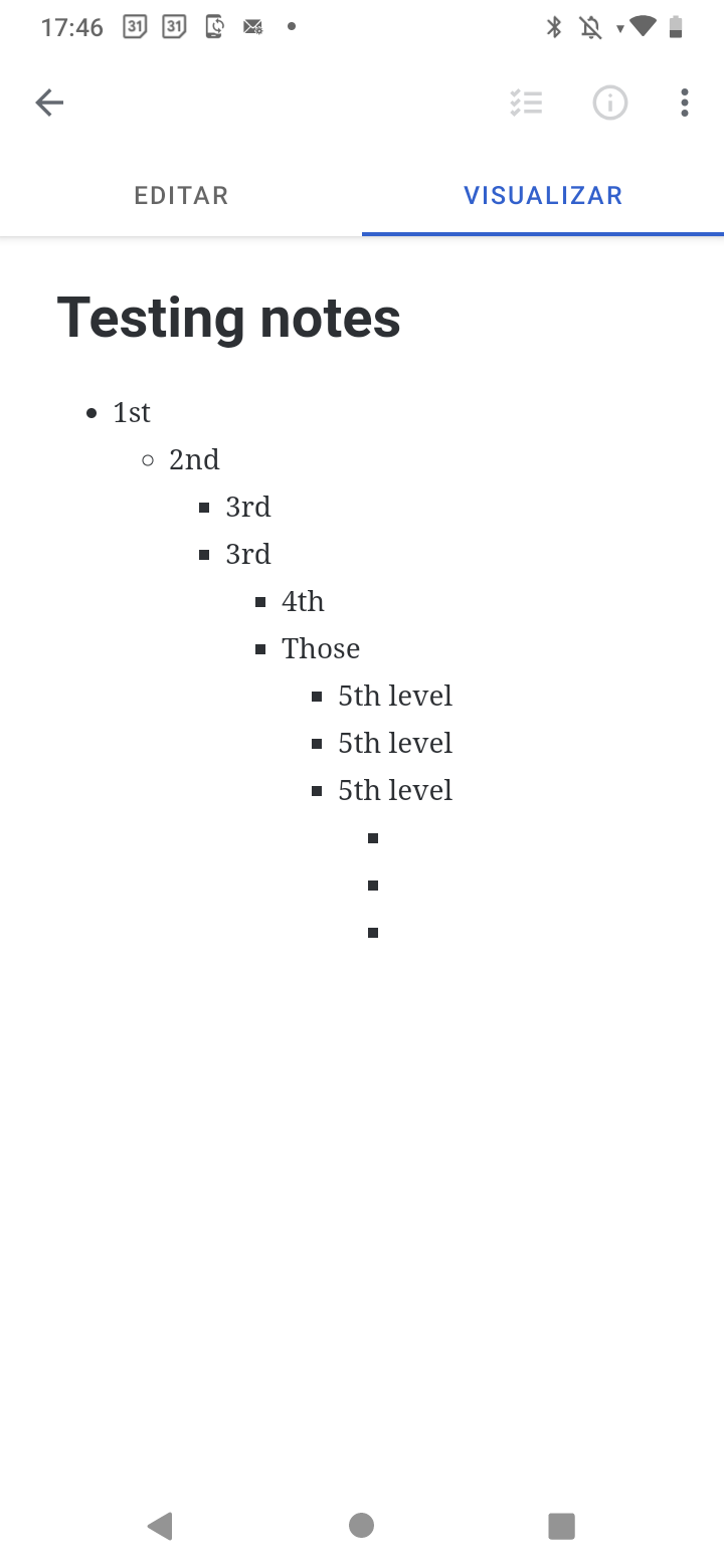Missing Content On Nested Lists With More Than 5 Levels · Issue 1448 · Automatticsimplenote