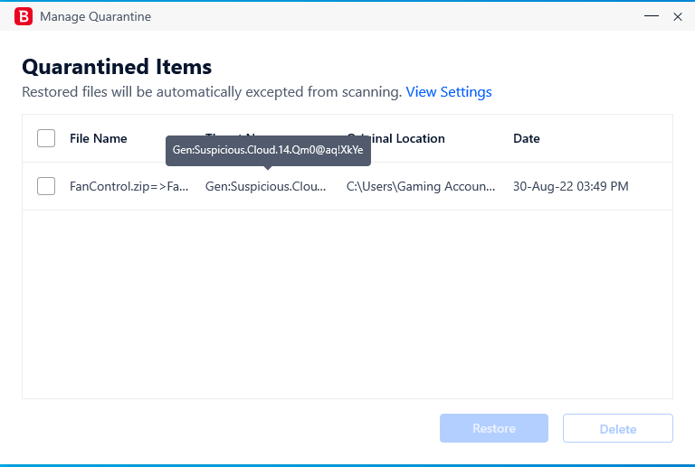 Just saw this in Autoruns. FanControl flagged via Bitdefender ...