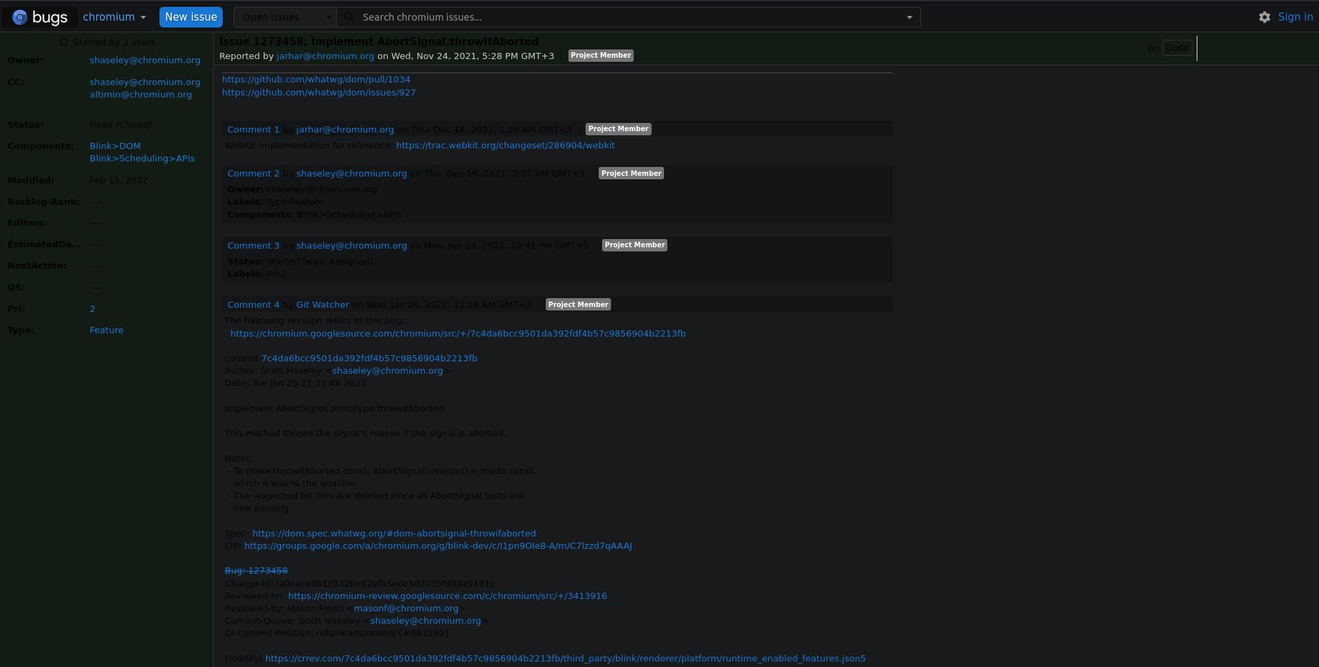 [Broken Website] bugs.chromium.org text is dark on dark background in Dynamic Theme · Issue ...
