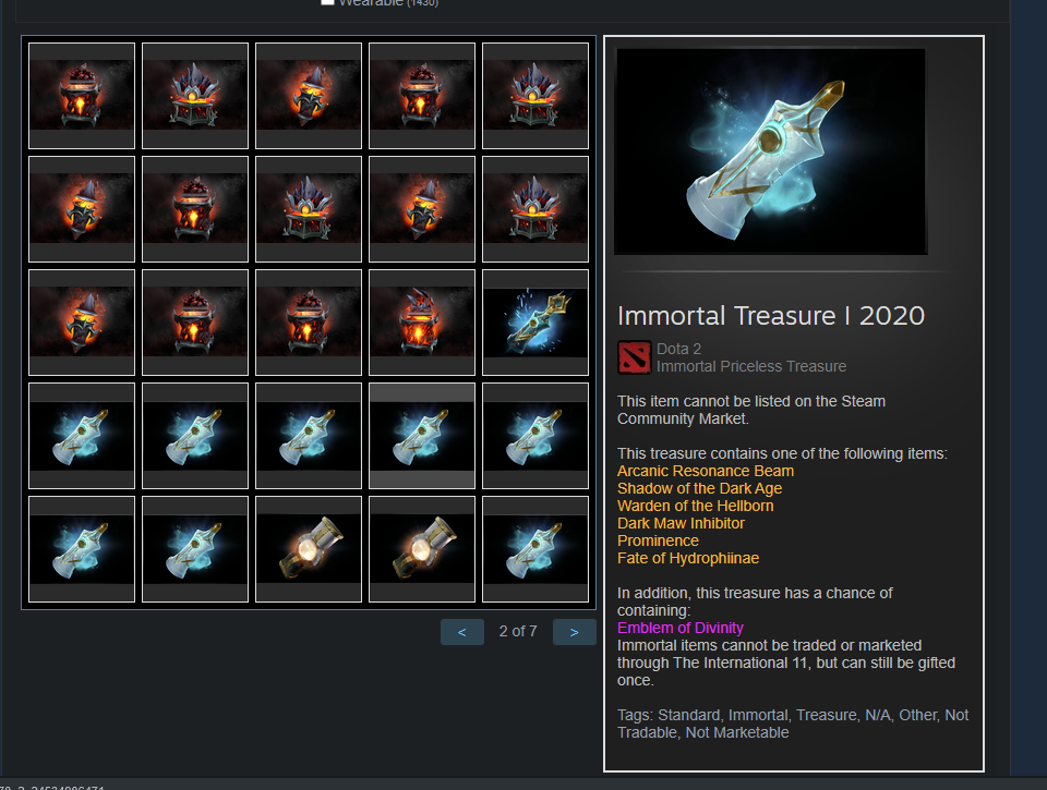 Immortal Treasure I II and III 2020 not Marketable · Issue #5331 · ValveSoftware/Dota2-Gameplay ...