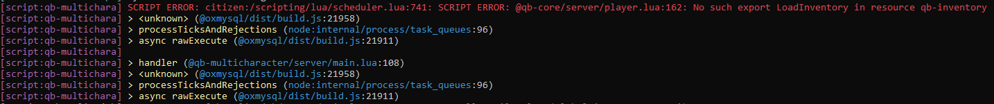 [bug] No Such Export Loadinventory In Resource Qb Inventory · Issue 356 · Qbcore Framework Qb