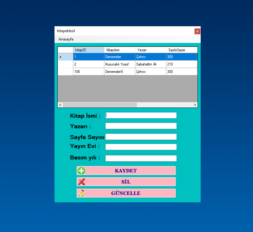 GitHub - sefaaksux/Kutuphane-Otomasyonu: C# dili ile database olarak SQL Server kullanarak basit ...