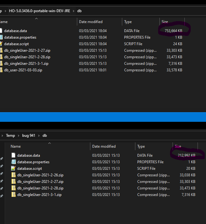 database size increase during upgrade 4.0 -> 5.0 · Issue #958 · ho-dev ...