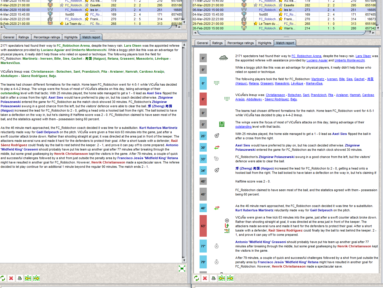 [eFEAT] improve match report · Issue #339 · ho-dev/HattrickOrganizer · GitHub