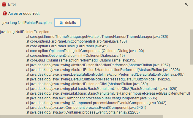 [BUG] Select File->Preference throws a NPE · Issue #586 · ho-dev/HattrickOrganizer · GitHub