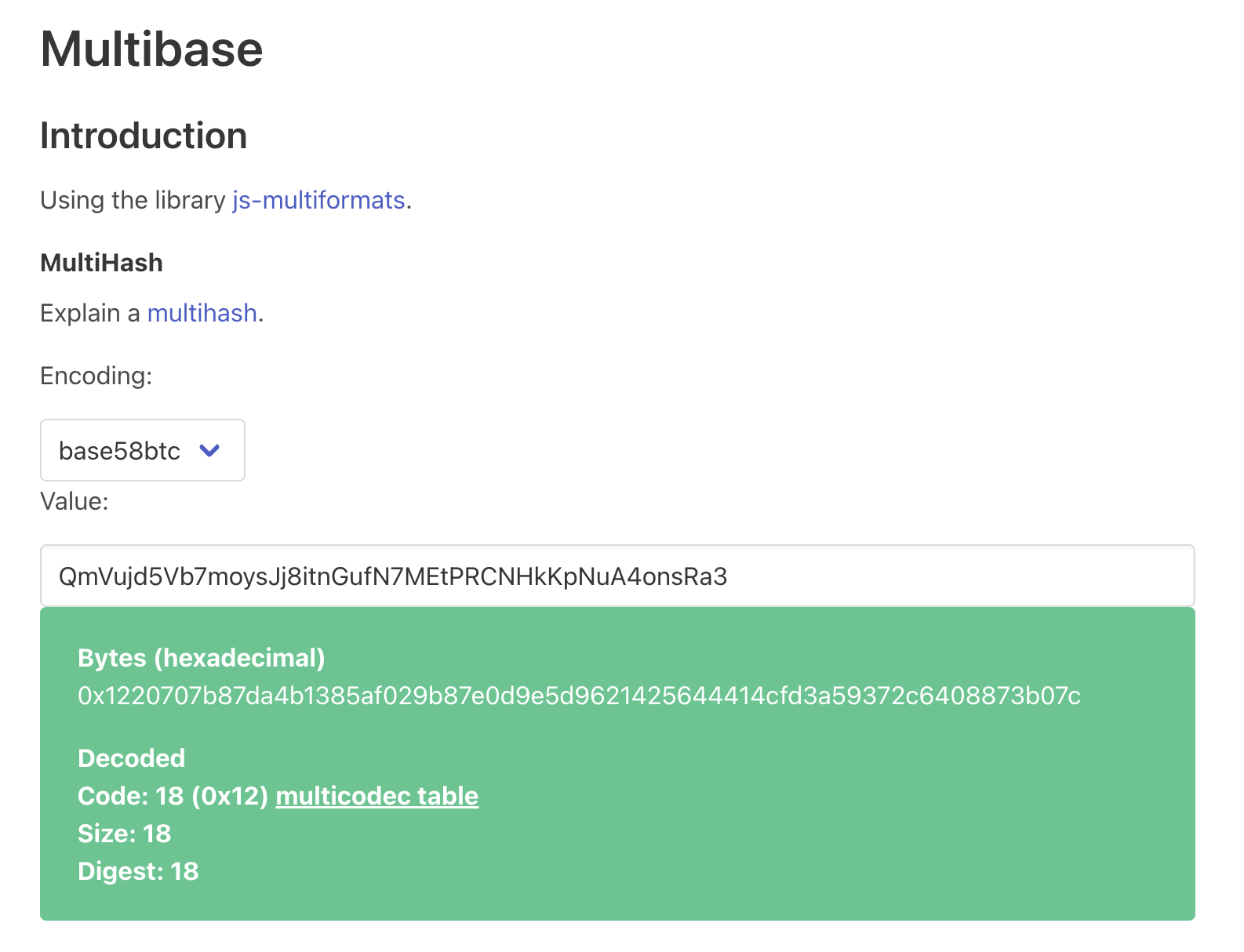 Implement a multiformat / multihash / multibase inspector · Issue #14 · laurentsenta/pl-diagnose ...