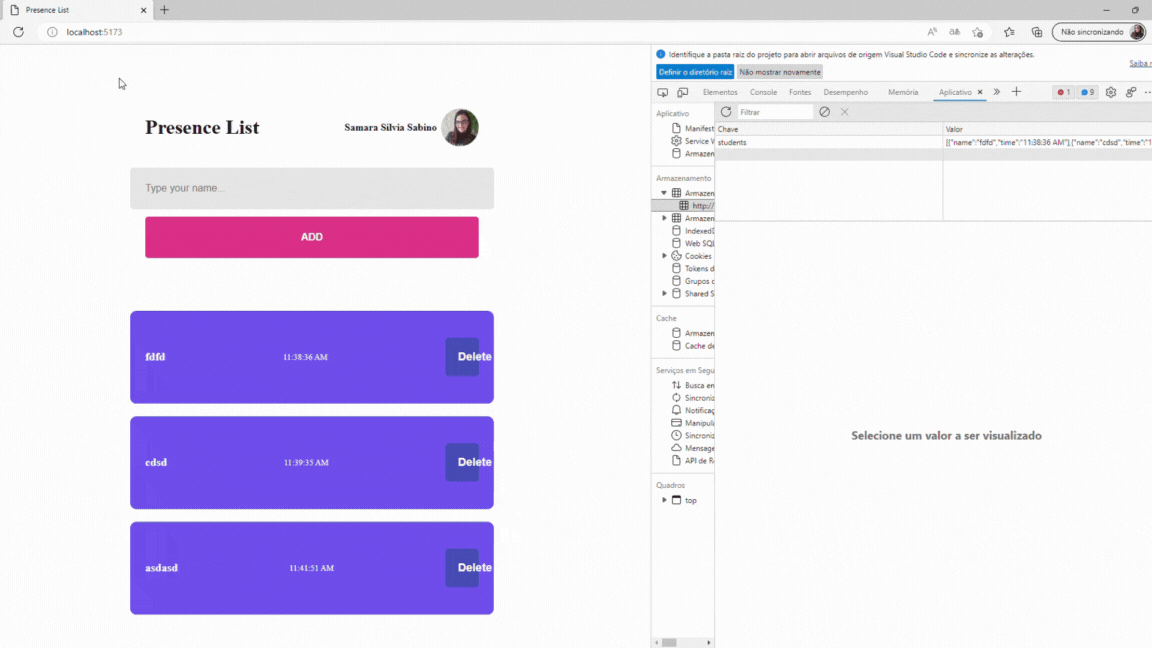 GitHub - SamaraSilvia81/PresenceList: Projeto em ReactJS