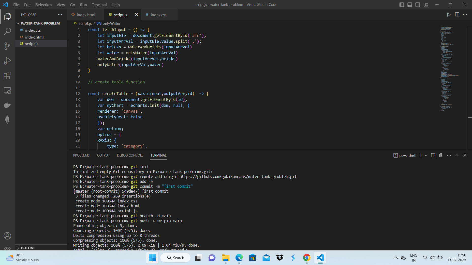 GitHub - gobikannans/water-tank-problem