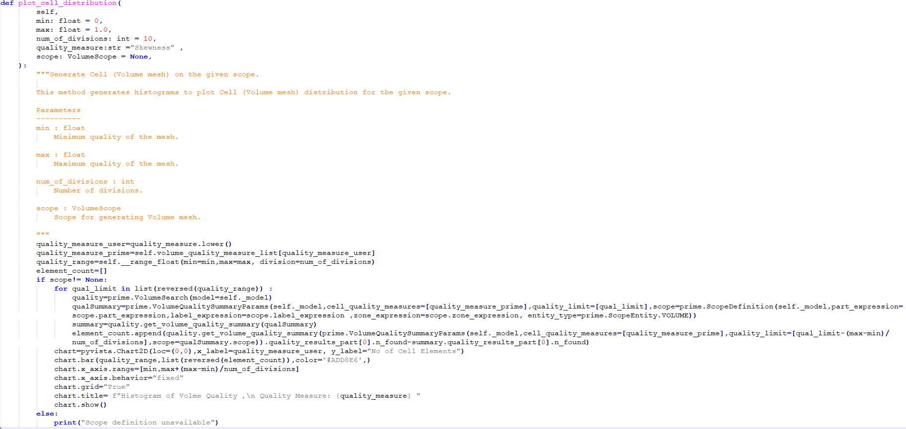Add feature to visualize Cell Quality distribution for a quality measure · Issue #404 · ansys ...