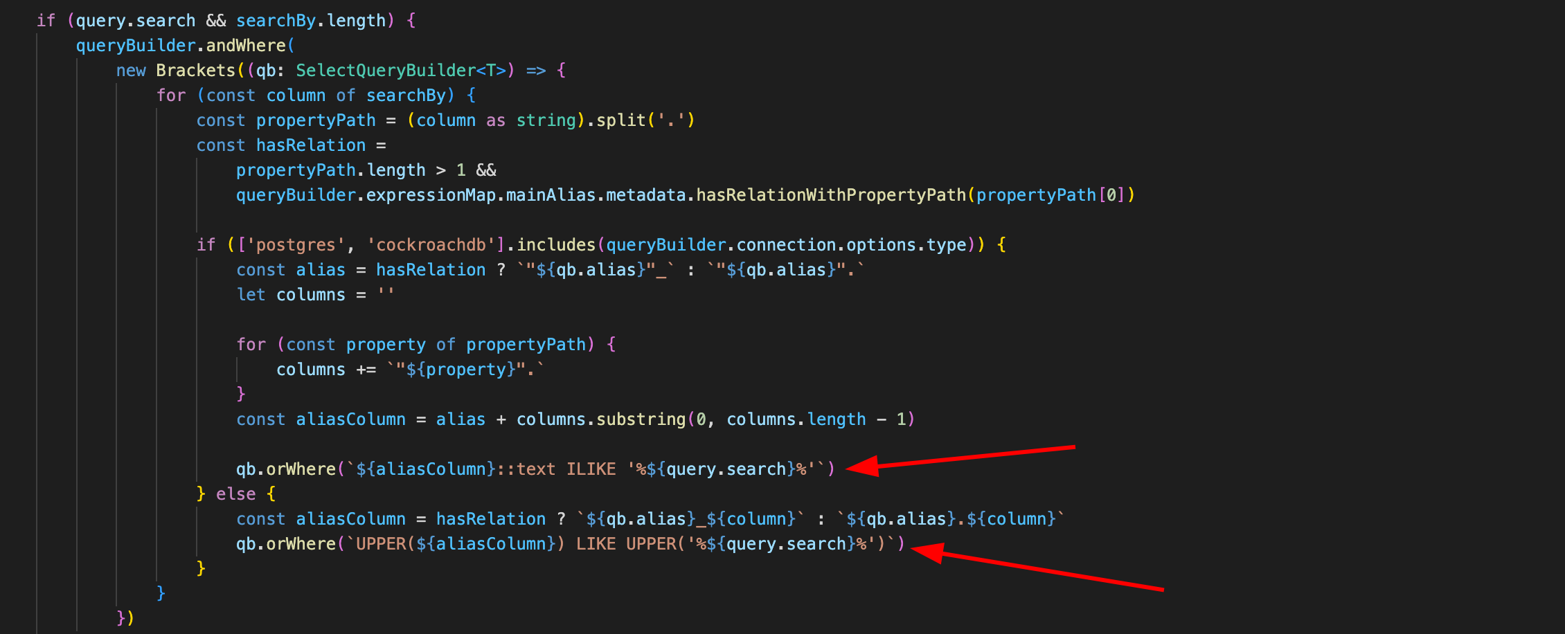 SQL Injection in search term · Issue #460 · ppetzold/nestjs-paginate · GitHub