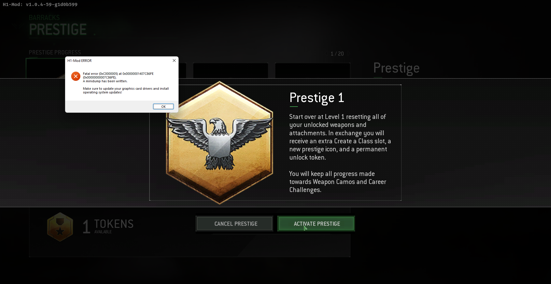 Activate Prestige Not Working Properly · Issue #274 · auroramod/h1-mod · GitHub