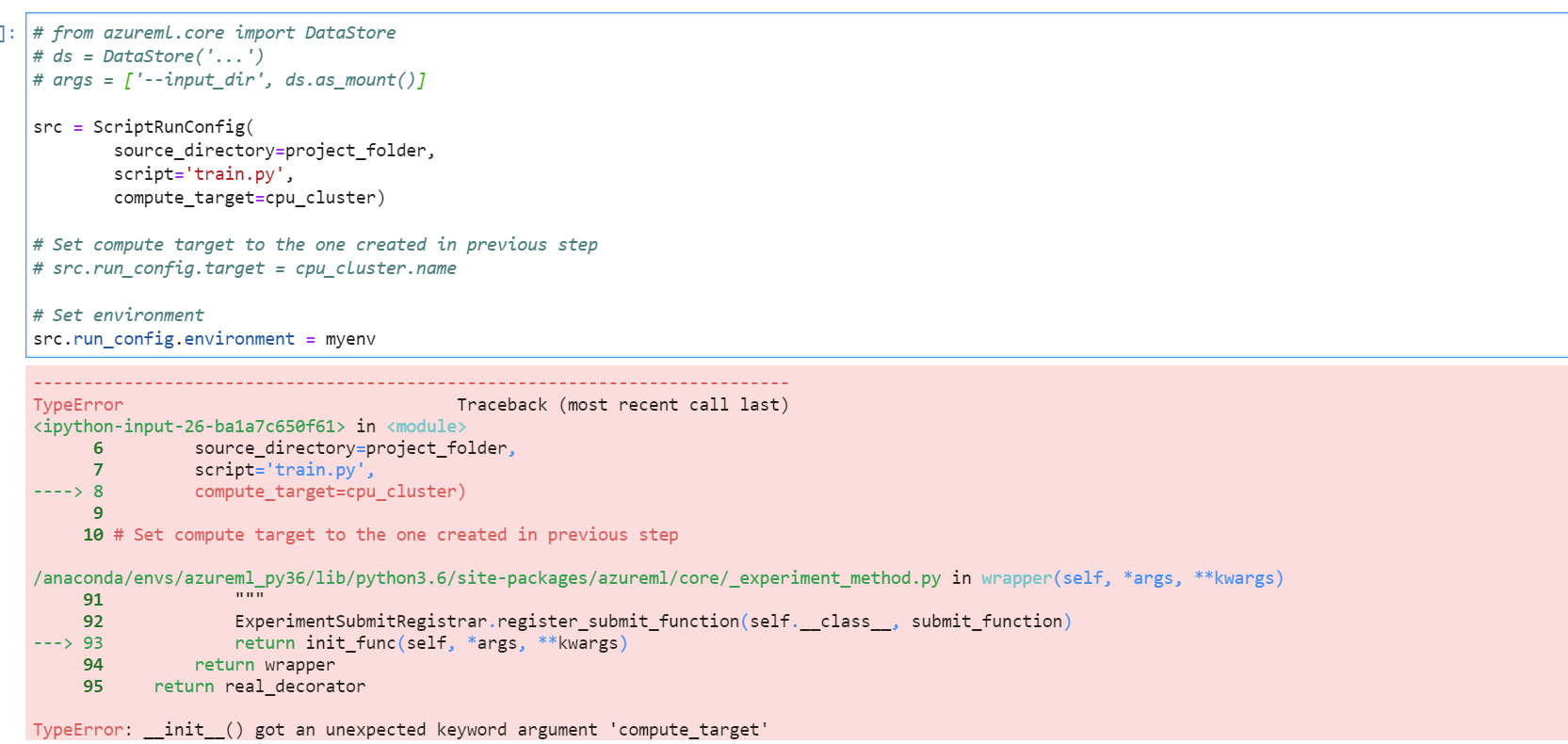 compute_target arguemnt doesn't exist? · Issue #1141 · Azure/MachineLearningNotebooks · GitHub
