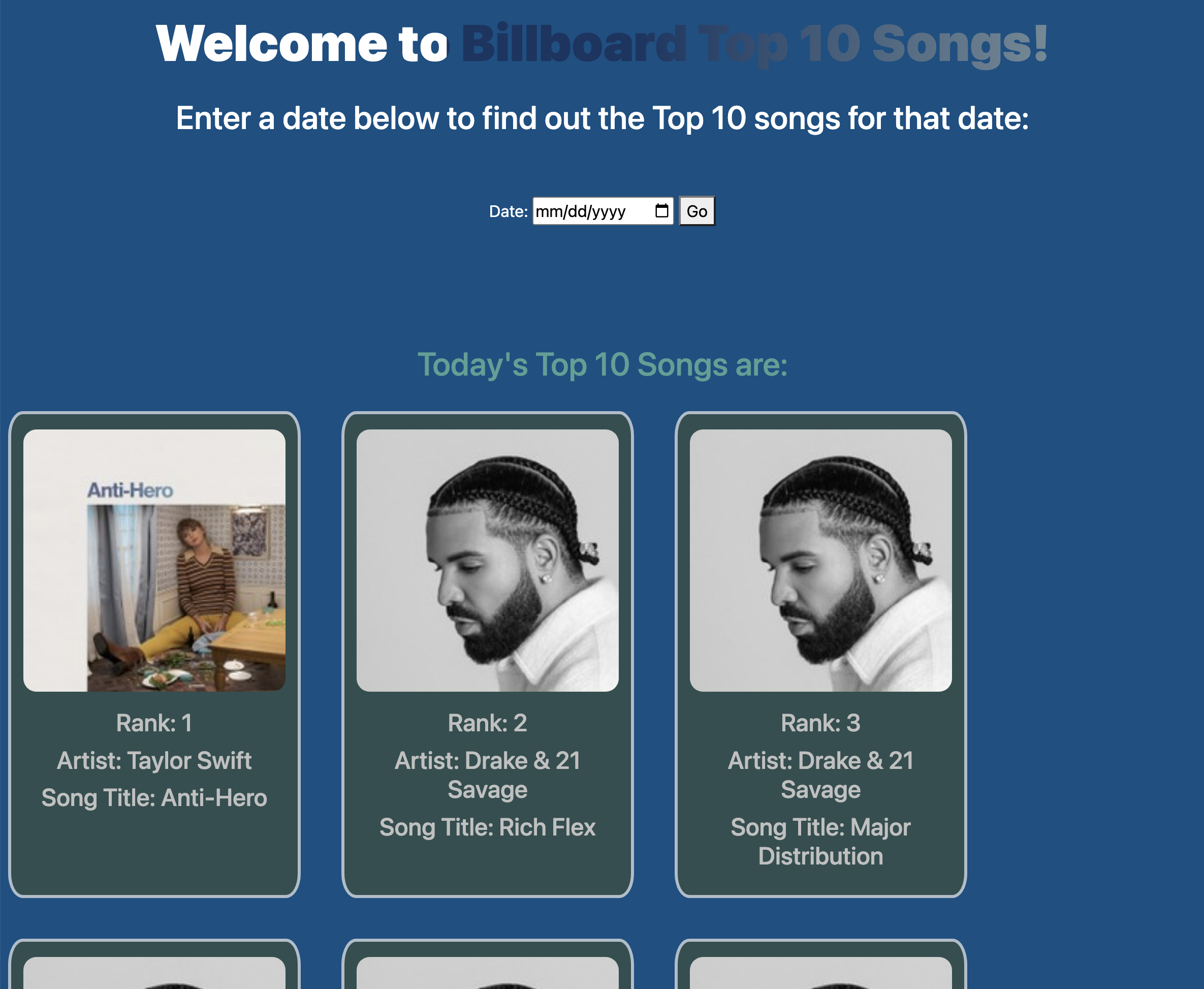 GitHub - BillStephens2022/BillboardTop10