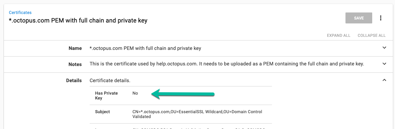 Certificate with private-key being displayed as not having private-key · Issue #5426 ...