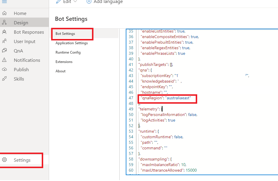 QNA Subscription key - Sorry, something went wrong with publishing. Try again or exit out of ...