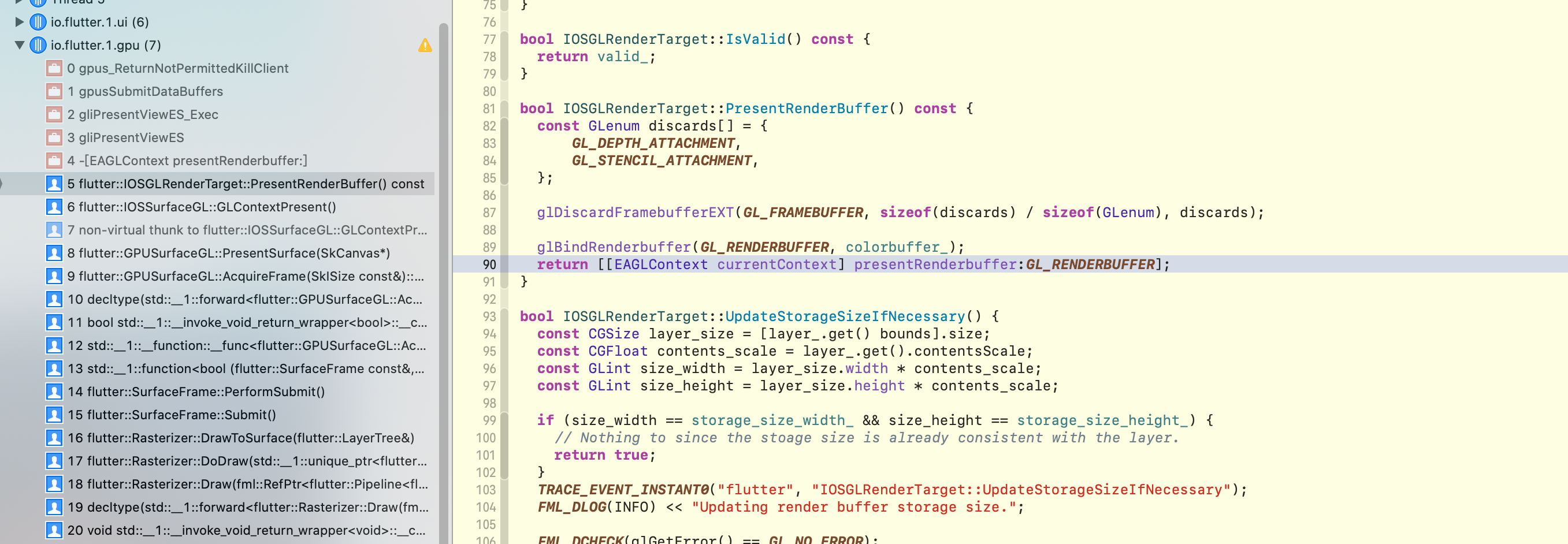 Ios Crash Because Of Using Opengl When App Is In Background · Issue 57464 · Flutterflutter
