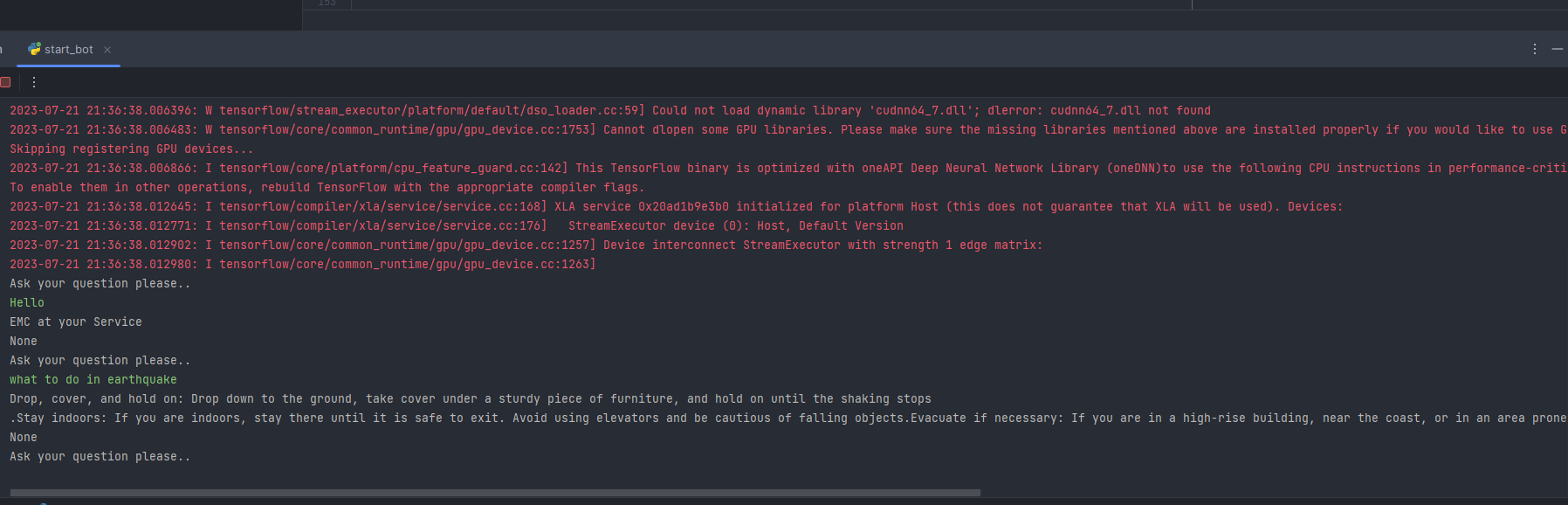 GitHub - raysumay02/Emergency-ChatBot: A crude implementation of a chat-bot using ML; responds ...