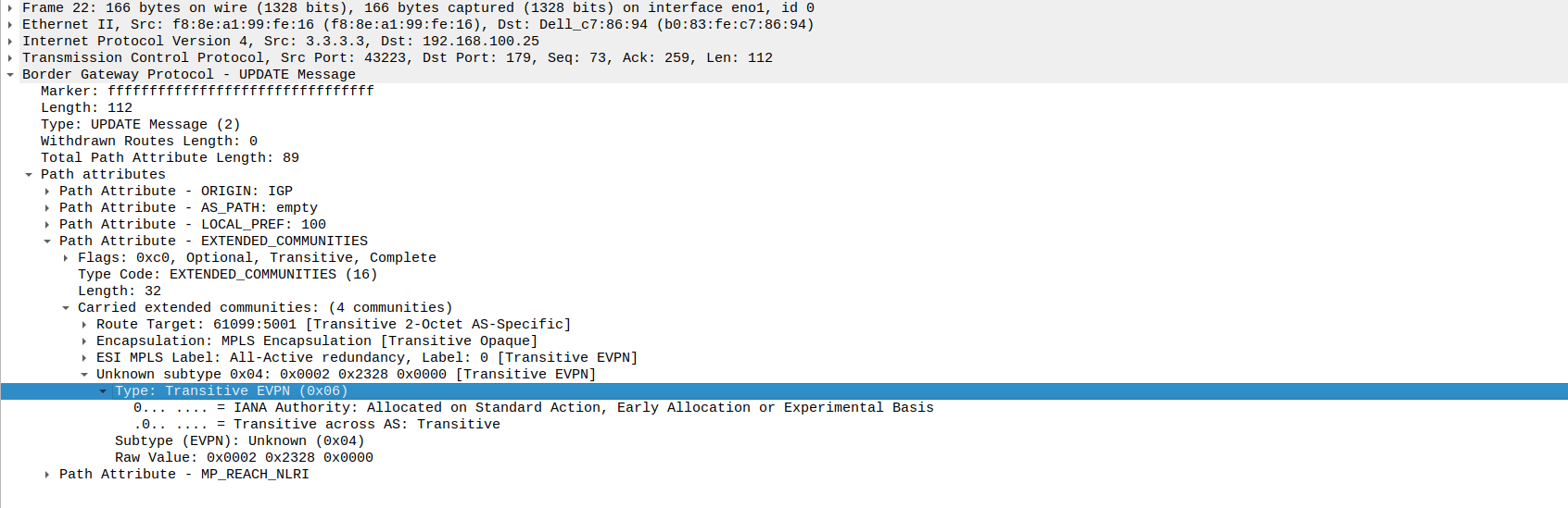 BGP EVPN MPLS: unknown evpn subtype: 4 · Issue #2574 · osrg/gobgp · GitHub
