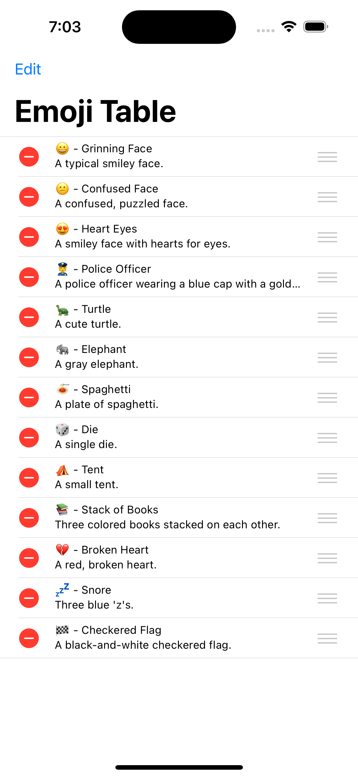 GitHub - ardattoprak/EmojiTableView-Swift: TableView practice