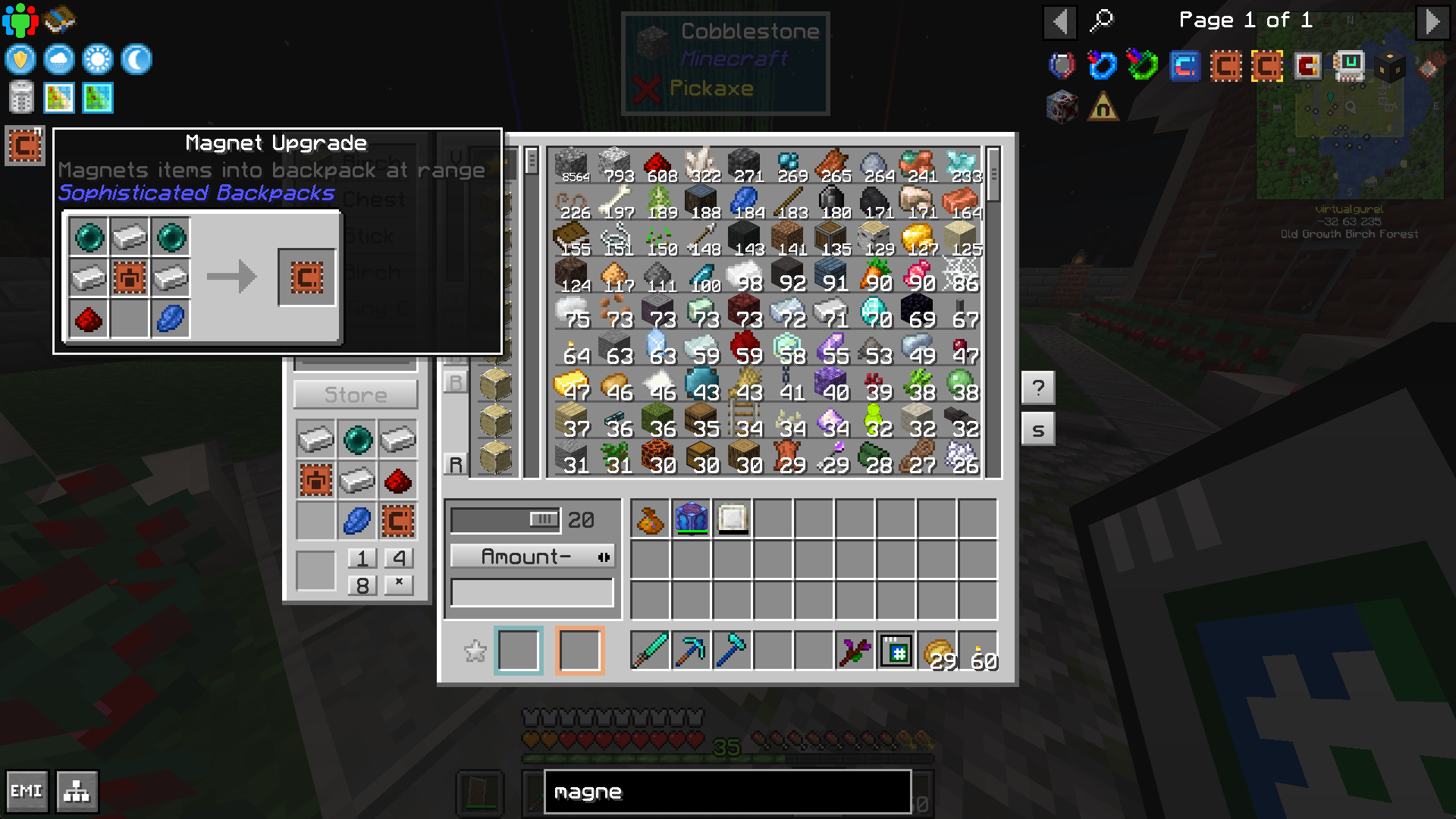 EMI's crafting recipe fill in is broken on RFTools Storage Scanner ...