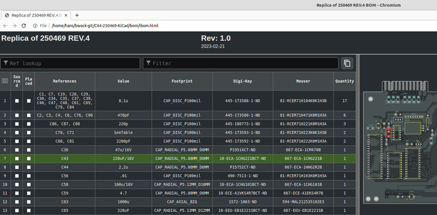 Parts included in bill of materials and exluded from board are not ...