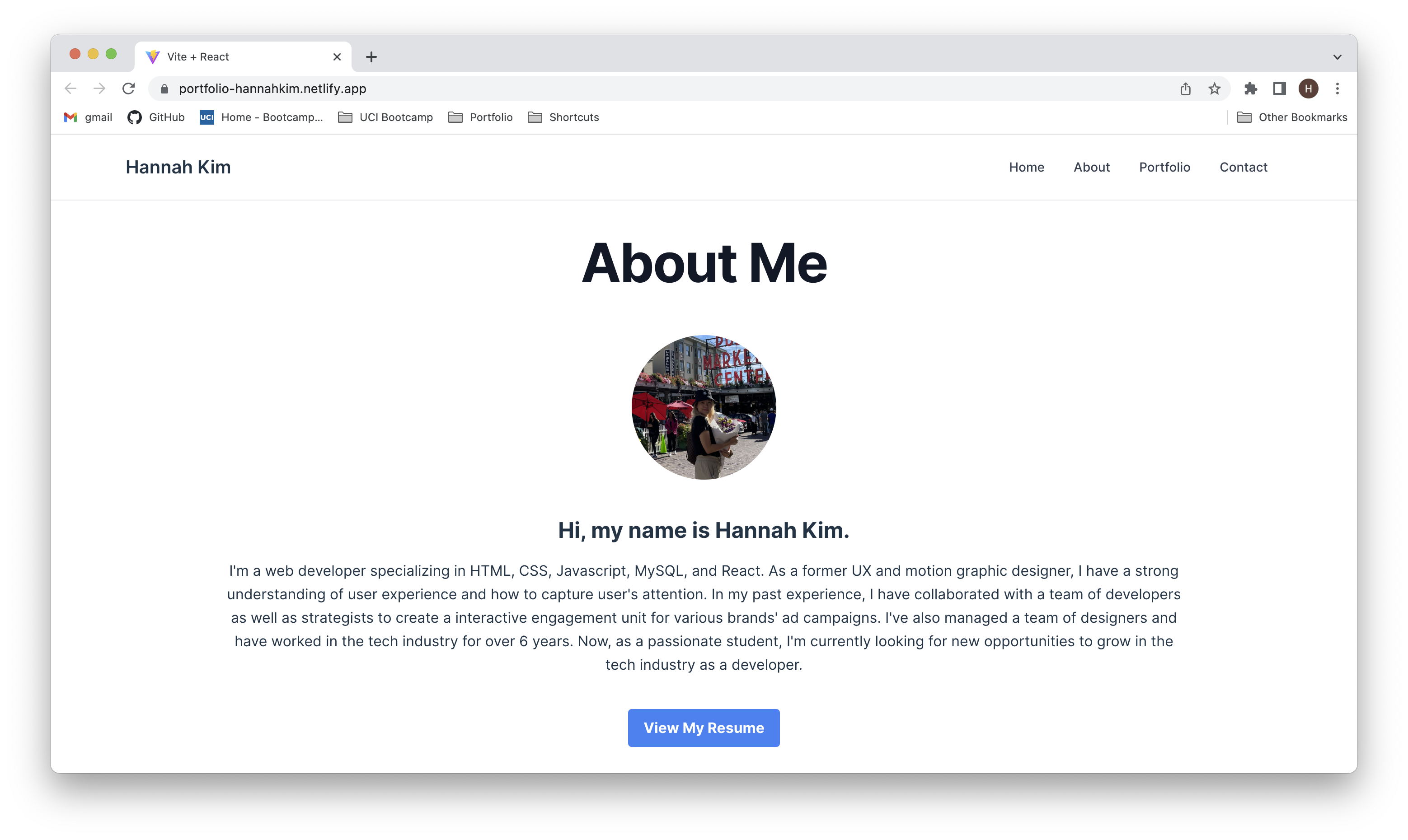 Github Hannahsykim React Portfolio