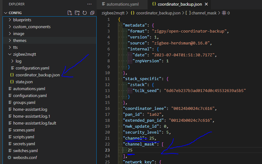 Zigbee2mqtt suddenly stopped working: Configuration is not consistent with adapter state/backup ...