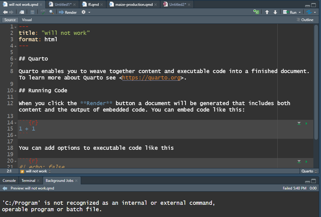 Strange behavior with RStudio · Issue #1998 · quarto-dev/quarto-cli · GitHub