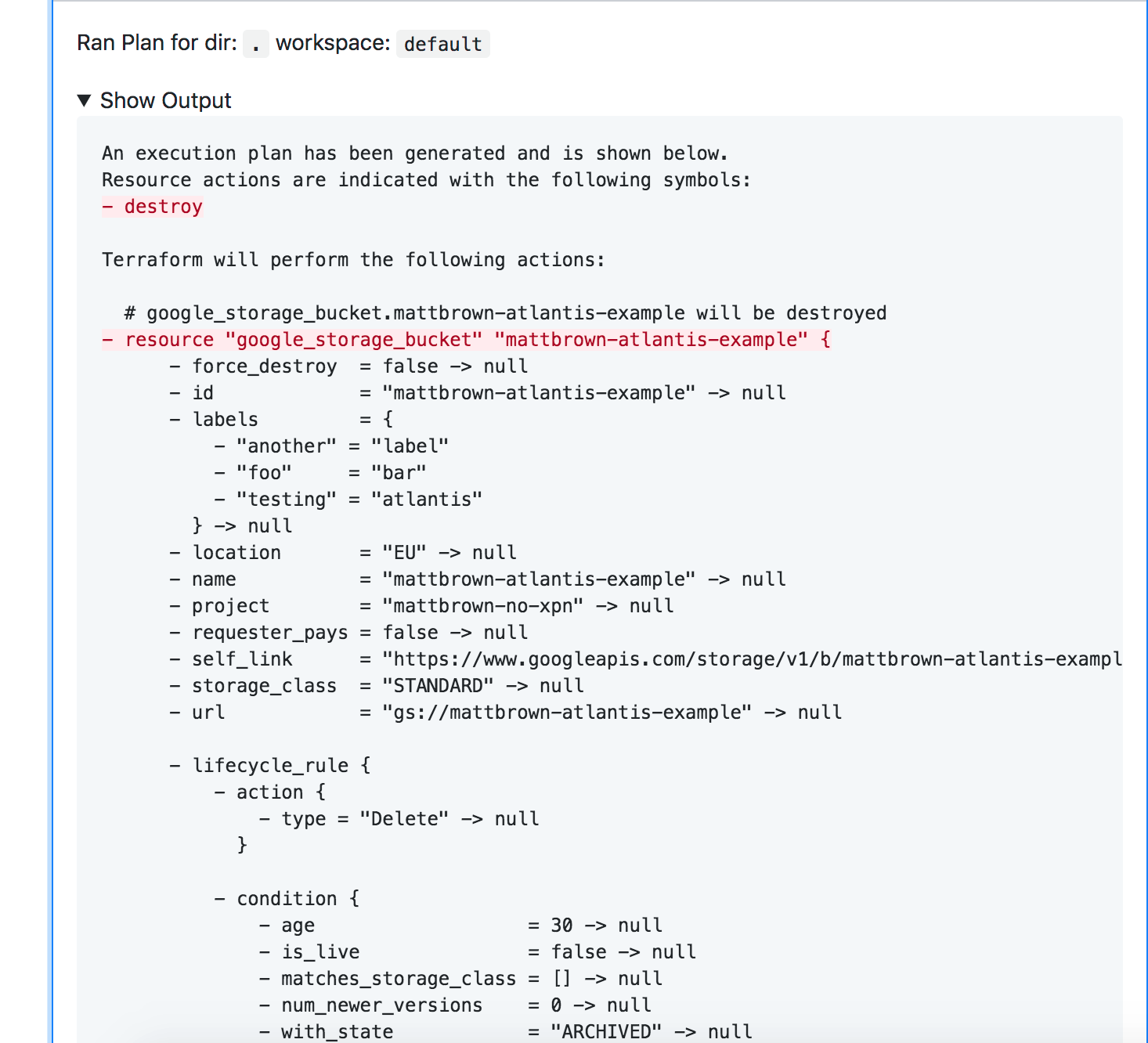 idea: annotate code blocks in PR comments as `hcl` instead of `diff` · Issue #767 · runatlantis ...