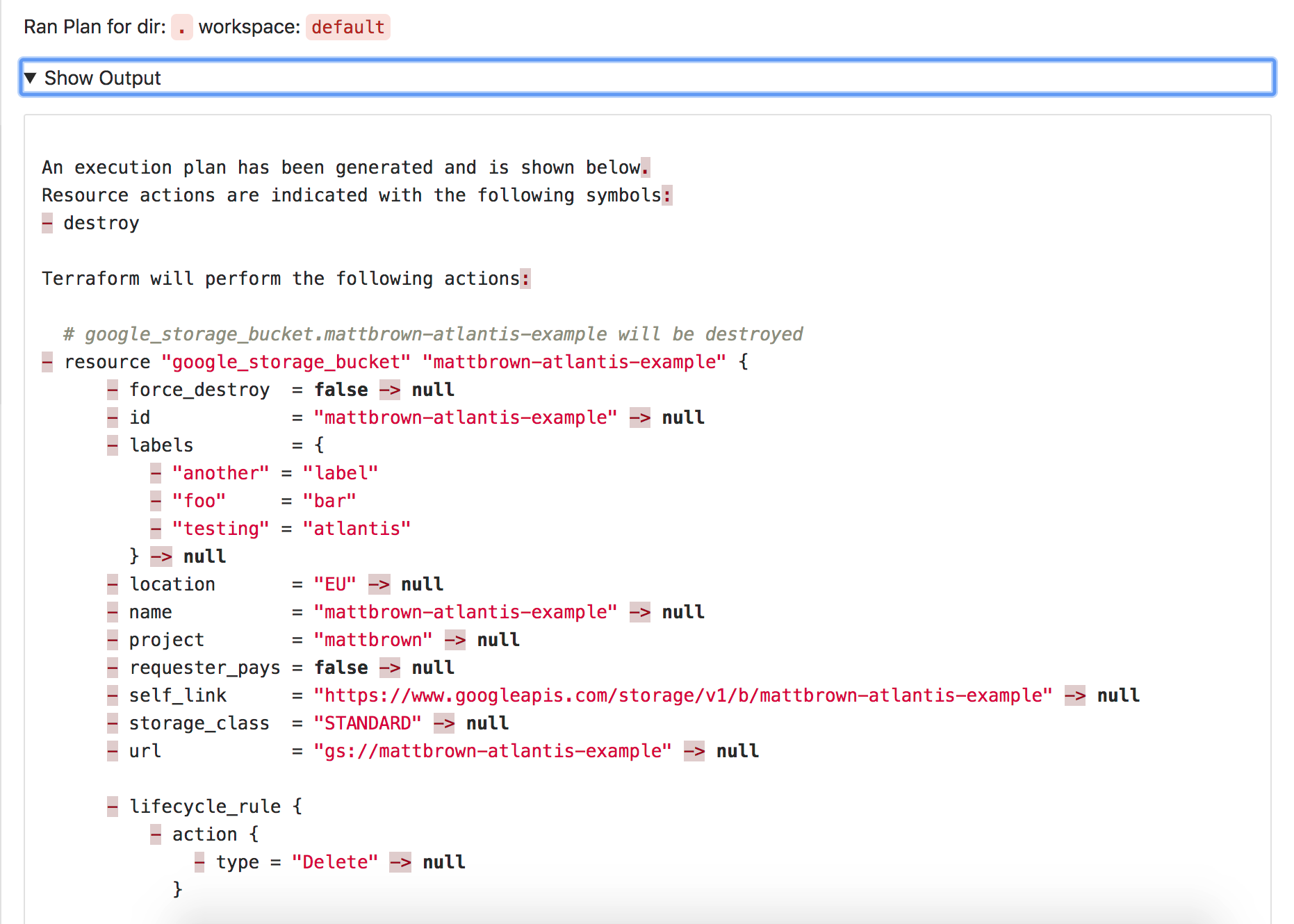 idea: annotate code blocks in PR comments as `hcl` instead of `diff` · Issue #767 · runatlantis ...