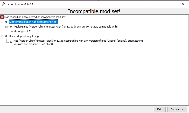 Not comabitble with Origins · Issue #3405 · MeteorDevelopment/meteor-client · GitHub