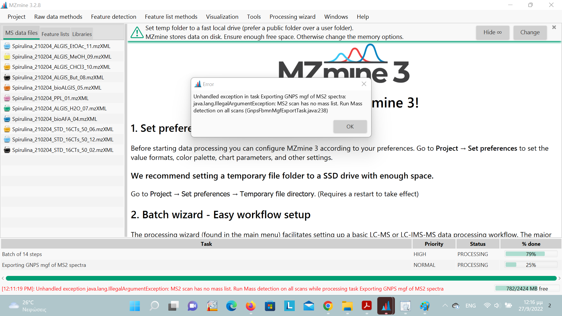 MS2 has no mass list · Issue #919 · mzmine/mzmine · GitHub