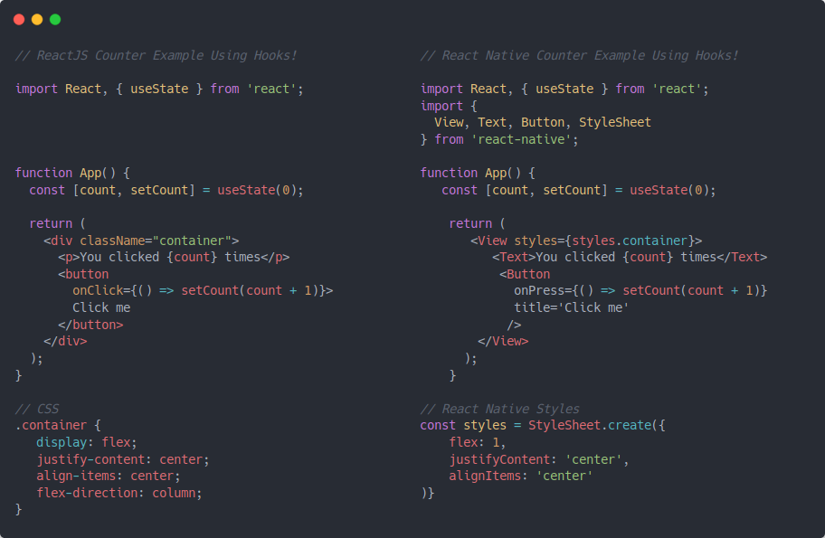 Bug In React Native Code In Example Comparing State In React Vs React