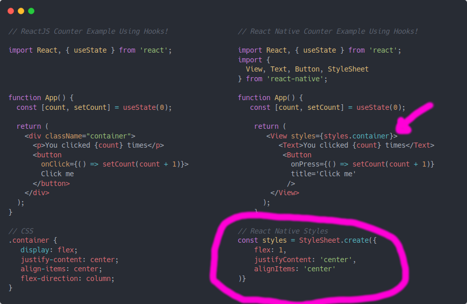 Bug In React Native Code In Example Comparing State In React Vs React 