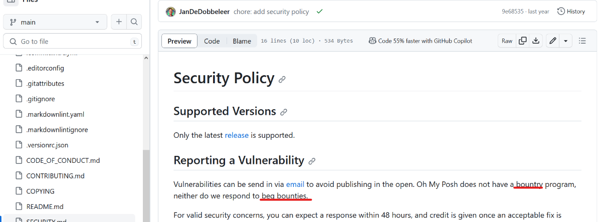 Typos in documentation · Issue #4311 · JanDeDobbeleer/oh-my-posh · GitHub