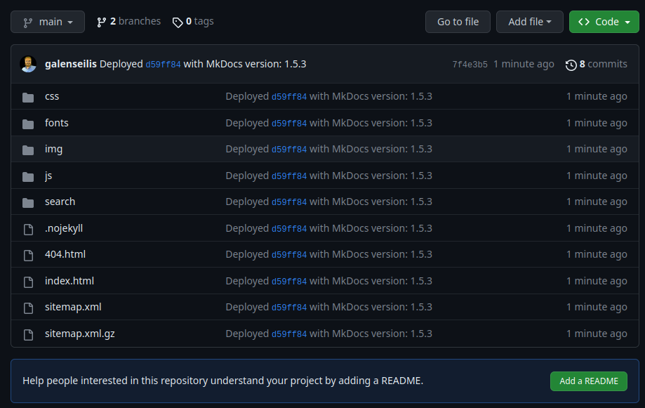 Mkdocs online documentation will not update but local documentation ...