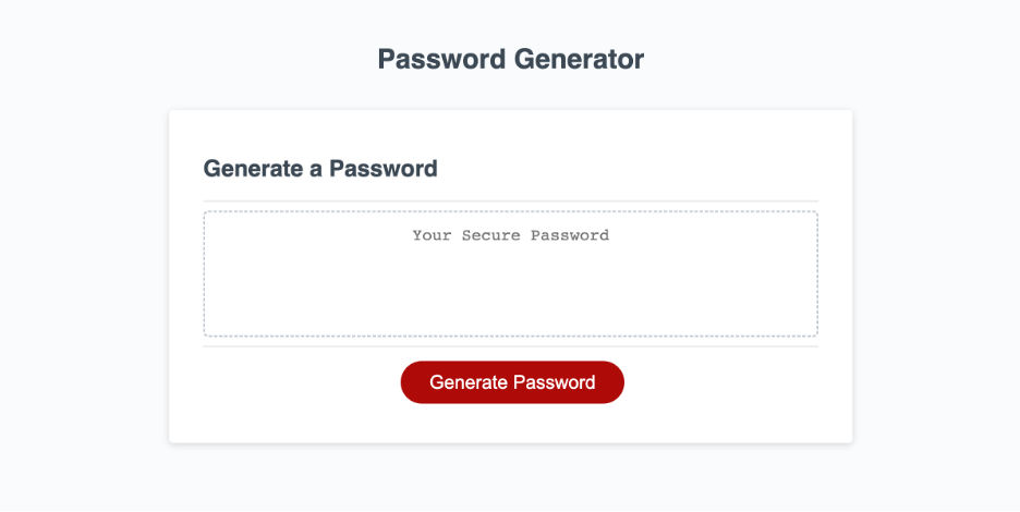 GitHub - Lisette33/Password-Generator-Project: The application allows a user to generate a ...