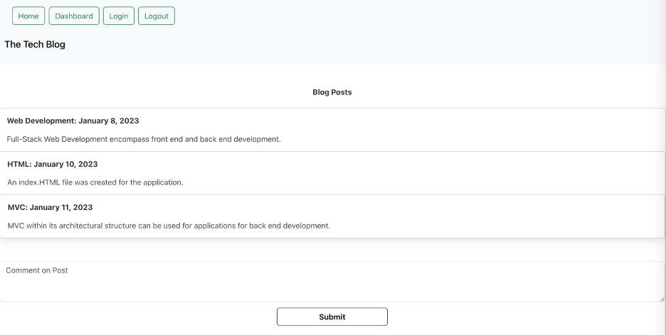 GitHub - Lisette33/MCV-Tech-Blog-Project: An application represents a tech blog.