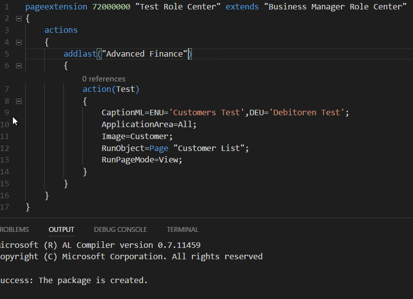 Not able to add Action to group "Finance" in Rolecenter 9022 "Business ...