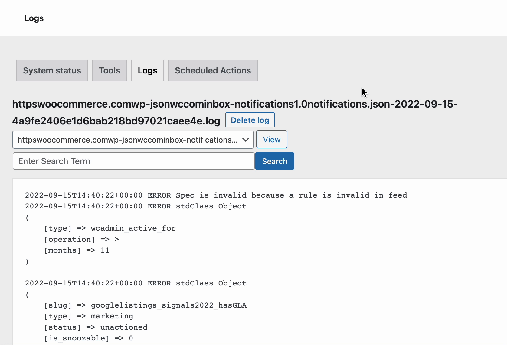 Github Billrobbins Woocommerce Log File Search
